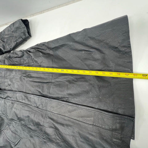 Vintage 90s Excelled Genuine Leather Long Trench Coat Jacket Sz 2X ...