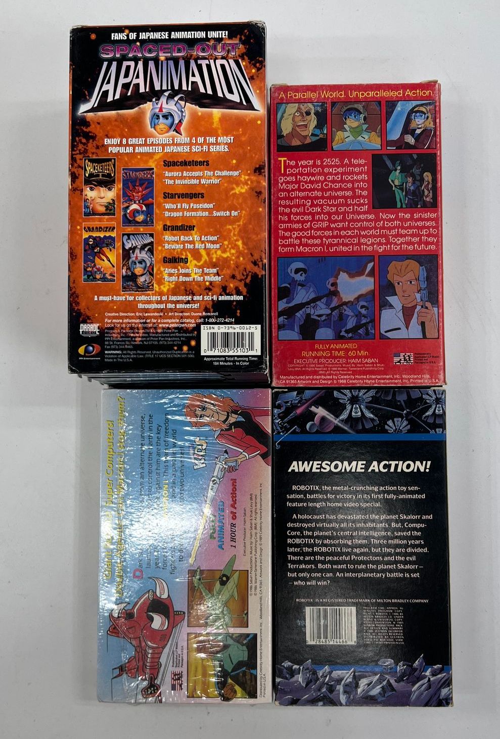 Collectible Japanese VHS Lot Of 4 Anime Robotix Macron 1 Japanimation ...