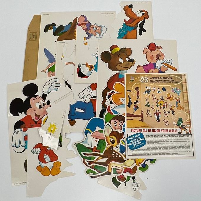 Vintage Collectible Walt Disney Productions Paper Cut Out Wall Decor L ...