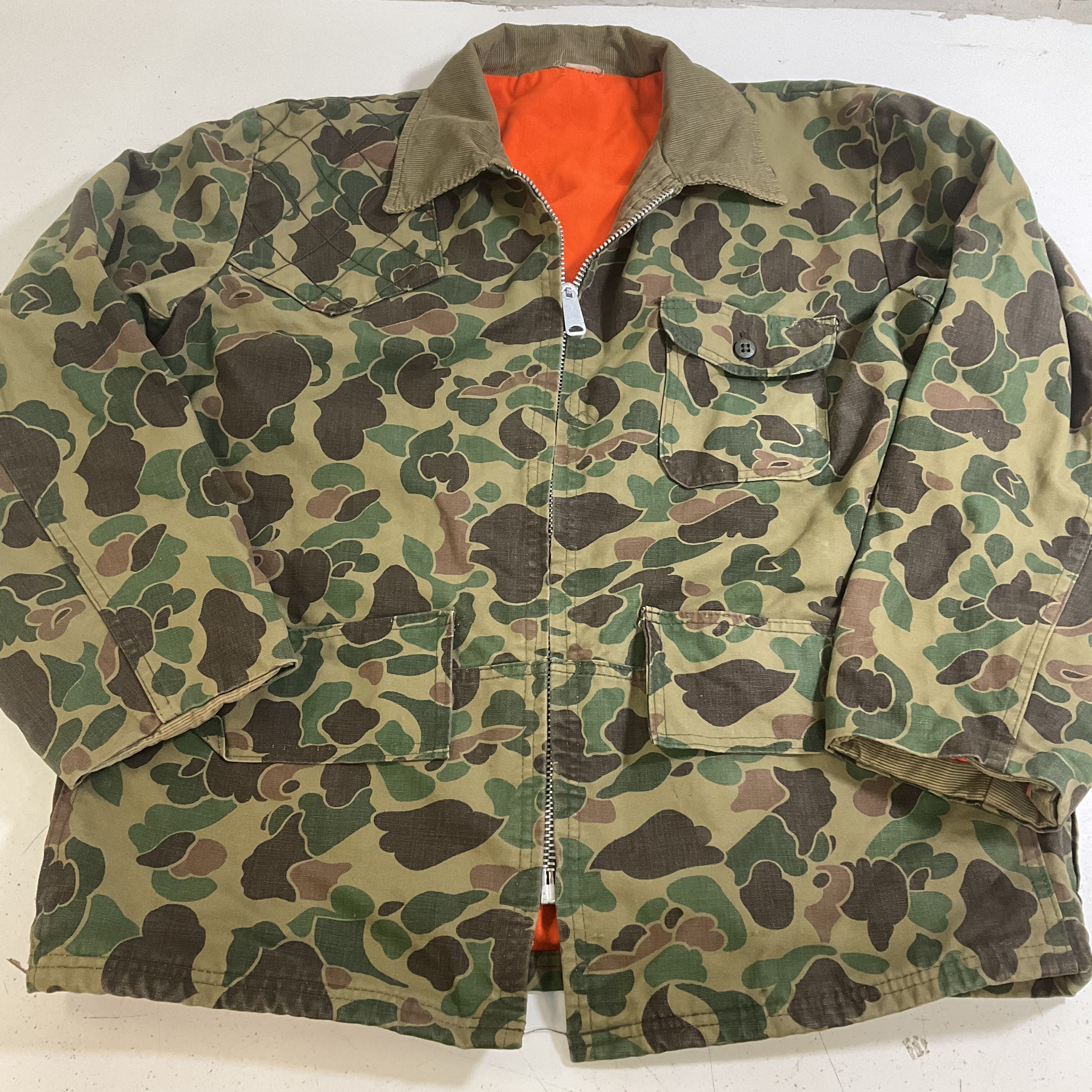 Vintage 60s Sears Reversible Duck Camo Hunting Jacket Corduroy Mens 25 ...